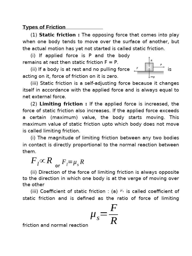 Types of Friction | PDF