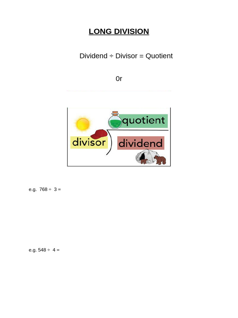 Grade 4 - Long Division | PDF