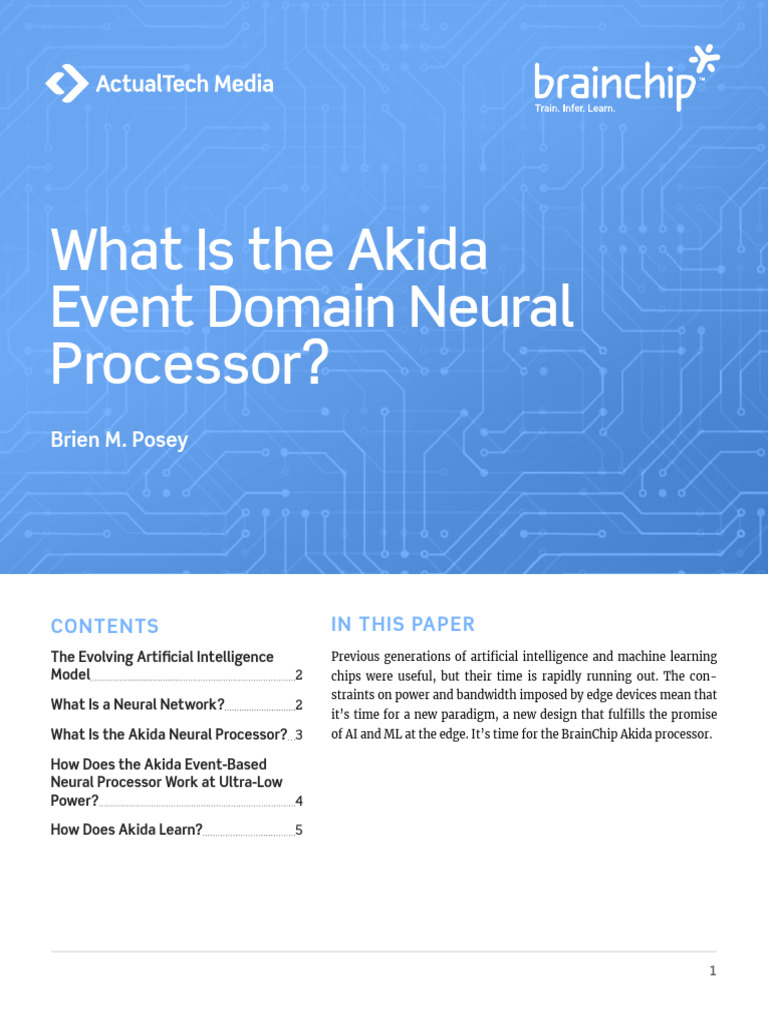 BrainChip Tech Brief What Is Akida v3 1 | PDF | Synapse | Artificial Neural Network