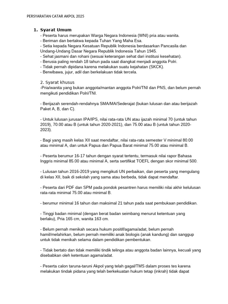 Persiapan Akpol 2025 | PDF