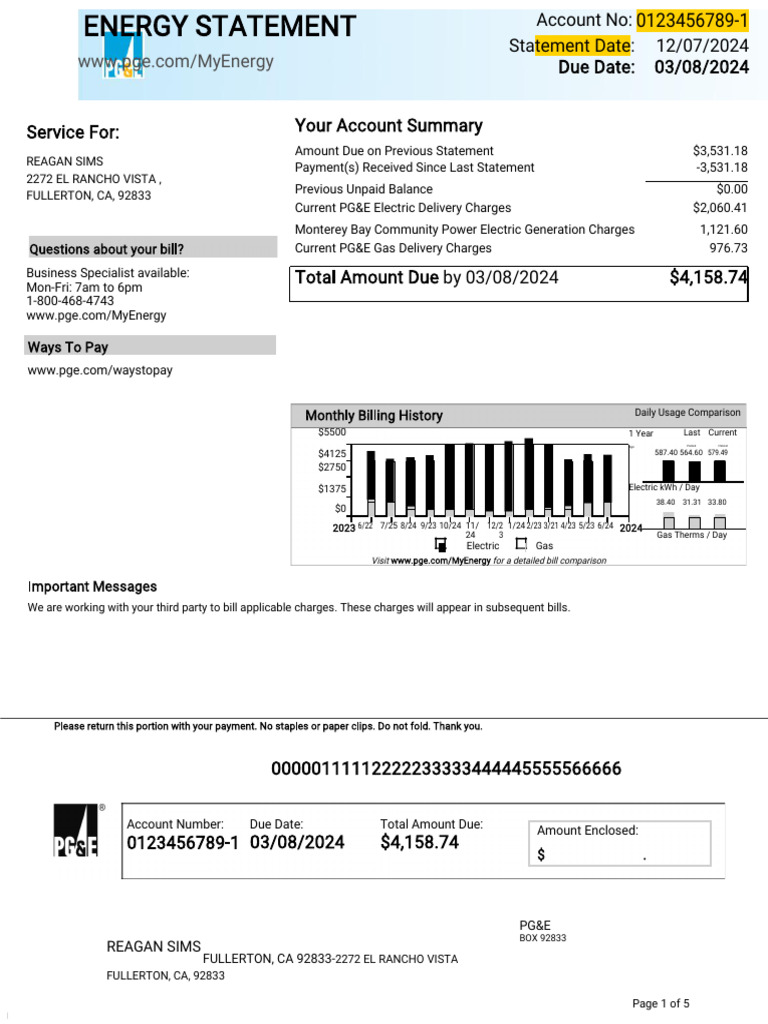 Reagan Sims Utility-Bill | PDF
