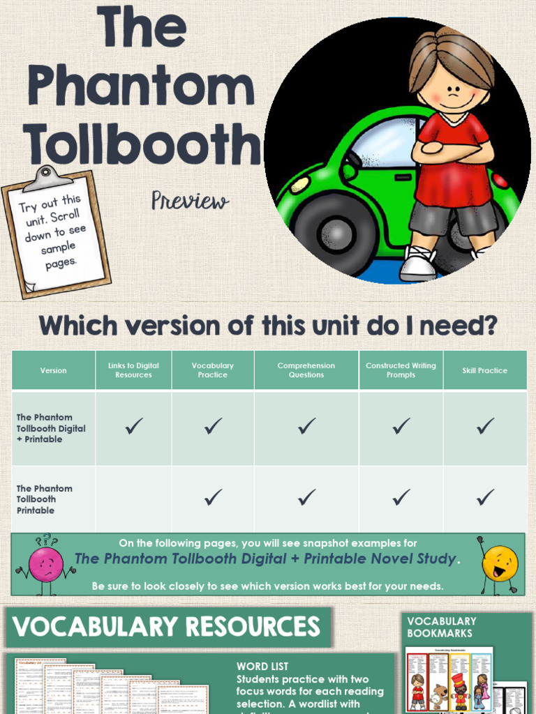 The Phantom Tollbooth Novel Preview | PDF