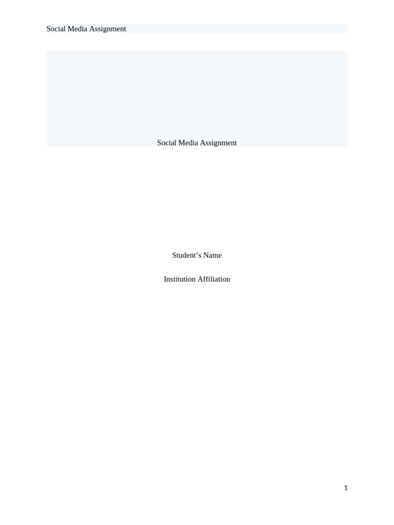 Social Media Assignment - Edited | PDF