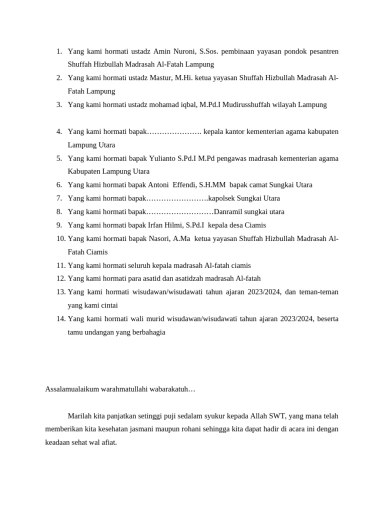 MC Bahasa Indonesia | PDF