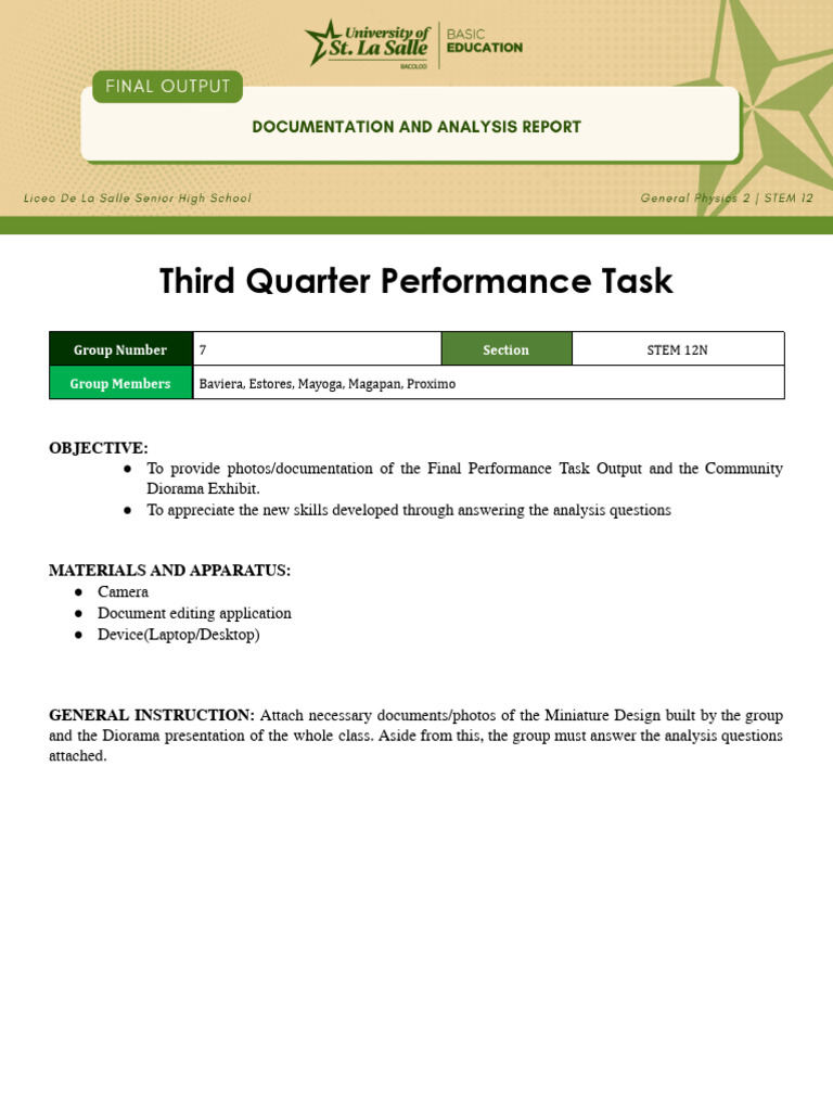 Group 7 STEM 12N FINAL OUTPUT - DOCUMENTATION AND ANALYSIS REPORT | PDF