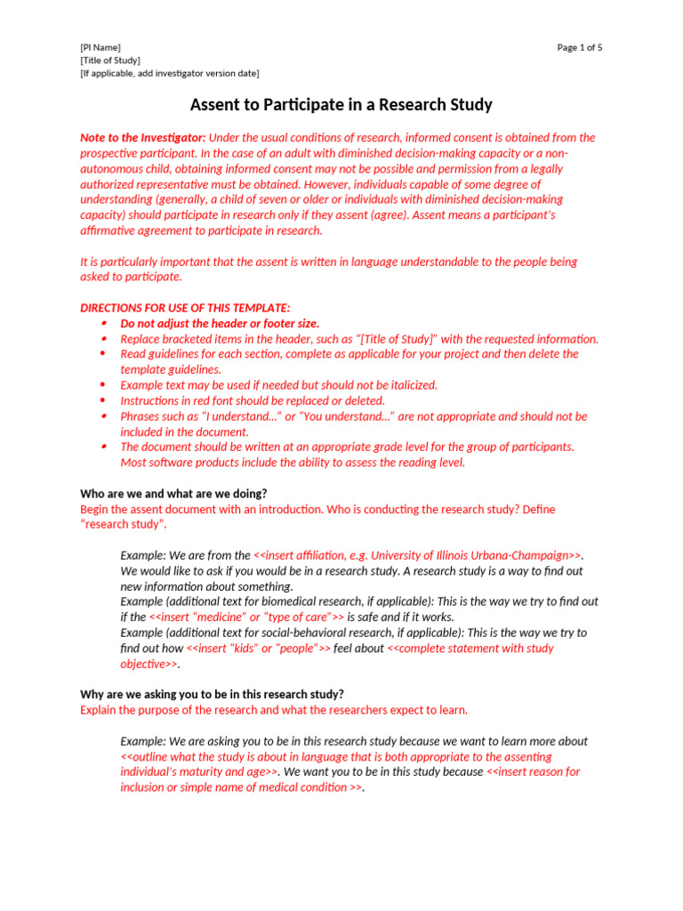 Assent Document Template | PDF