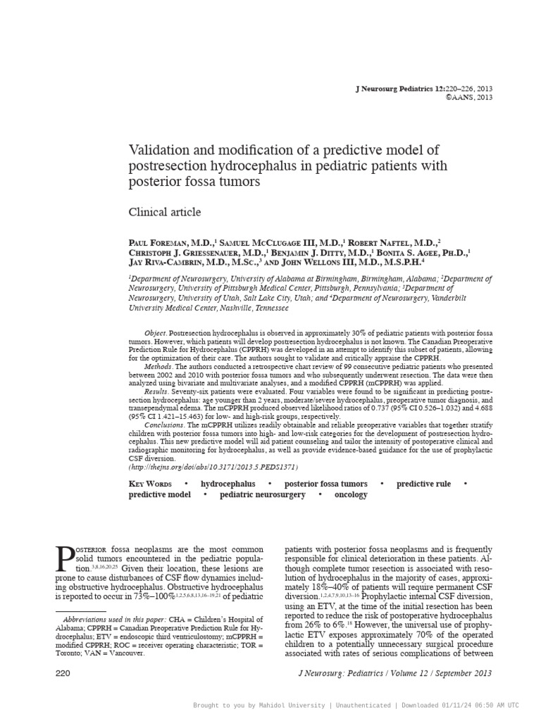 foreman_validation and modification of a predictive model of ...