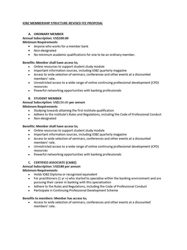 Membership Structure Ammended | PDF