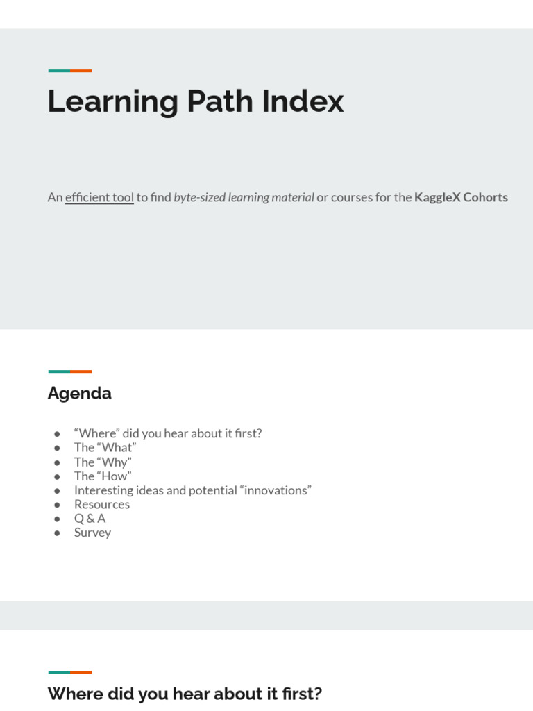 Learning Path Index For KaggleX Cohorts | PDF