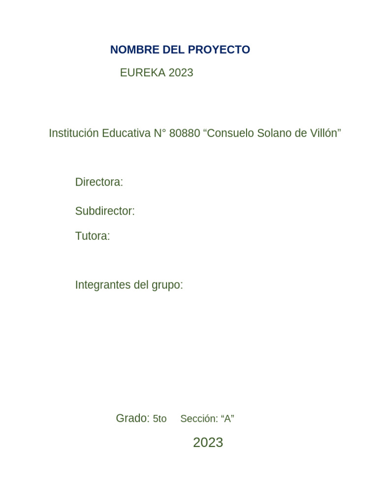 Informe Del Proyecto Eureka 2021 | PDF