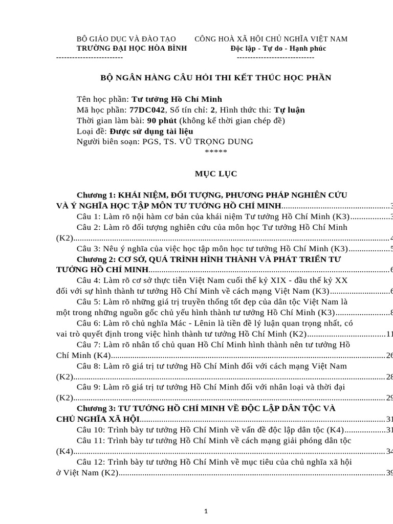 4. Nội Dung 40 Câu Hỏi Thi Tt Hcm Chuẩn 77 Tr Có Ml 1852024 | PDF