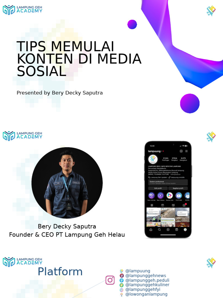 Tips Memulai Konten Di Media Sosial | PDF