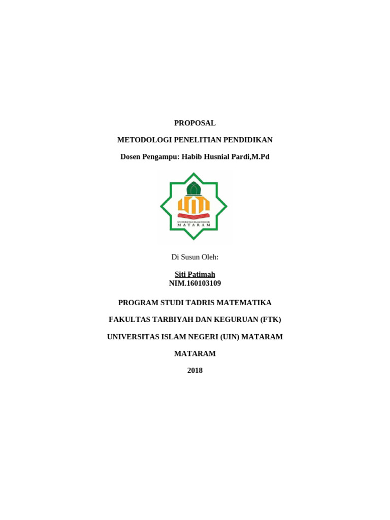 Proposal Siti Patimah-160103109 | PDF