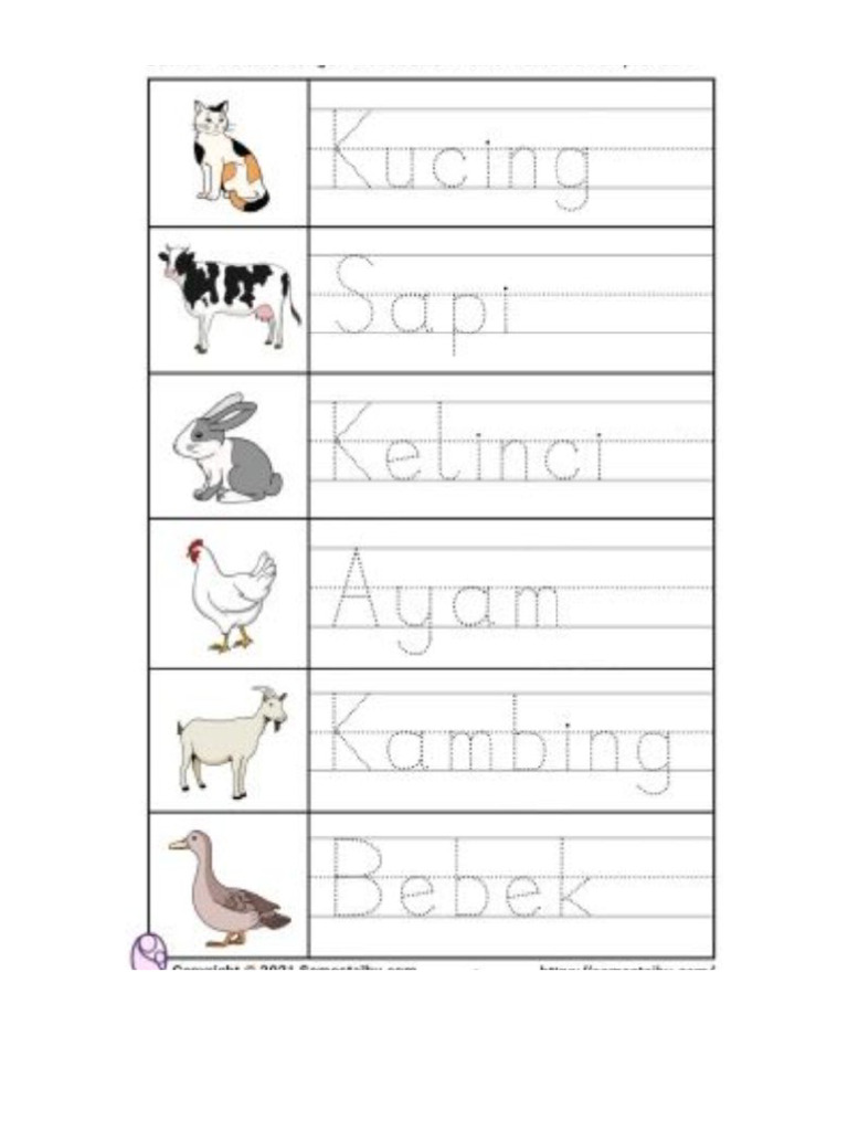 Worksheet Menulis 1 | PDF