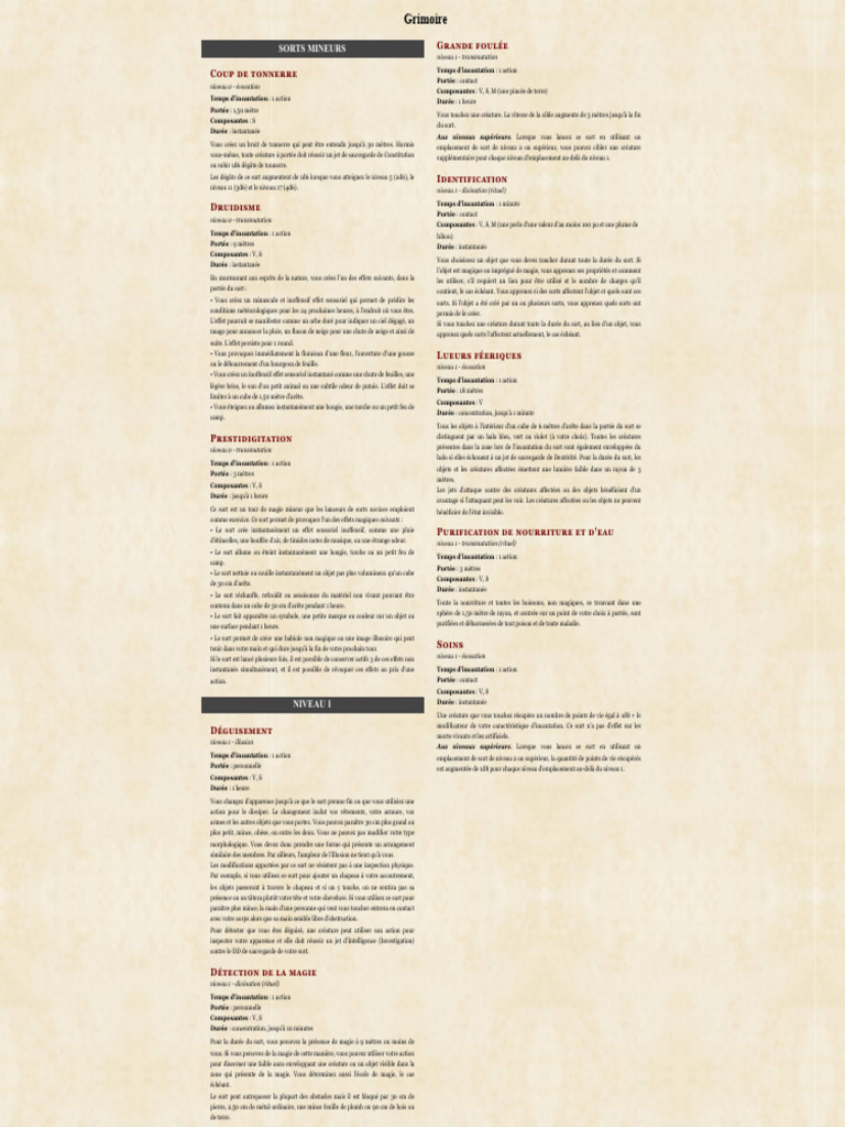 Spells Dungeons & Dragons - D&D 5e | PDF