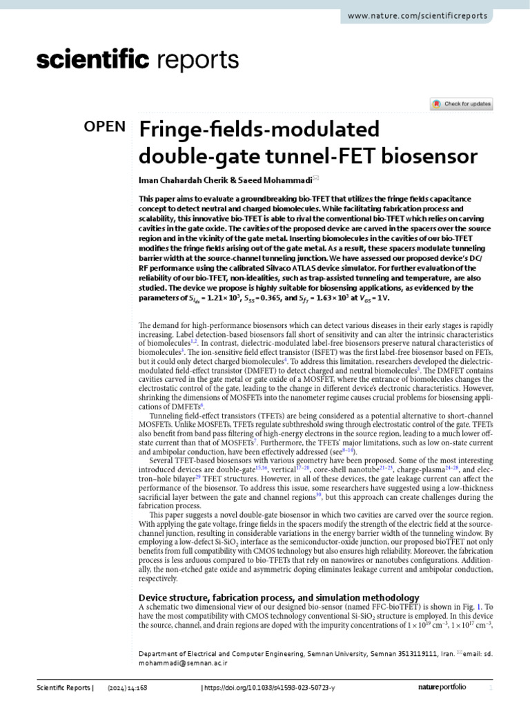 Fet Biosensor | PDF