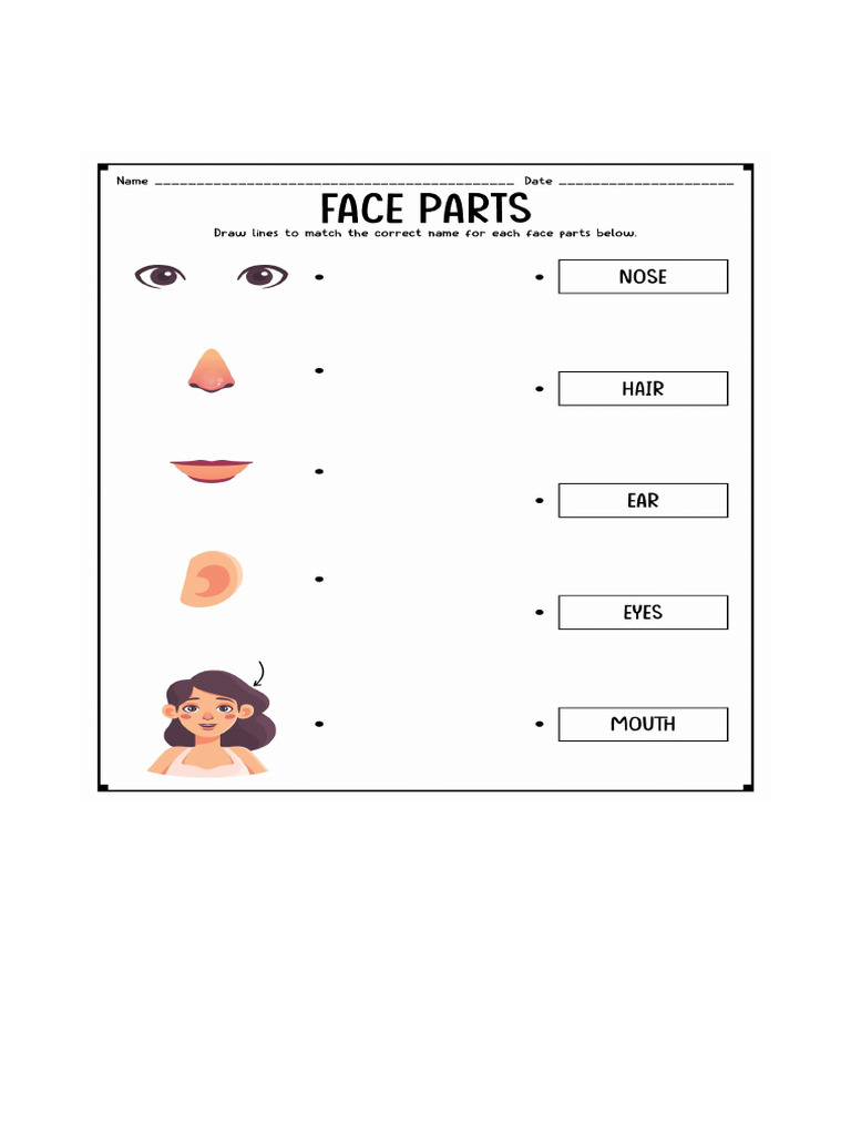 Printablee.com Face Part Matching Worksheet 610114.Jpg | PDF