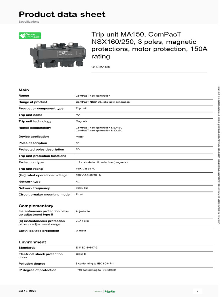 ComPacT NSX - New Generation - C163MA150 | PDF