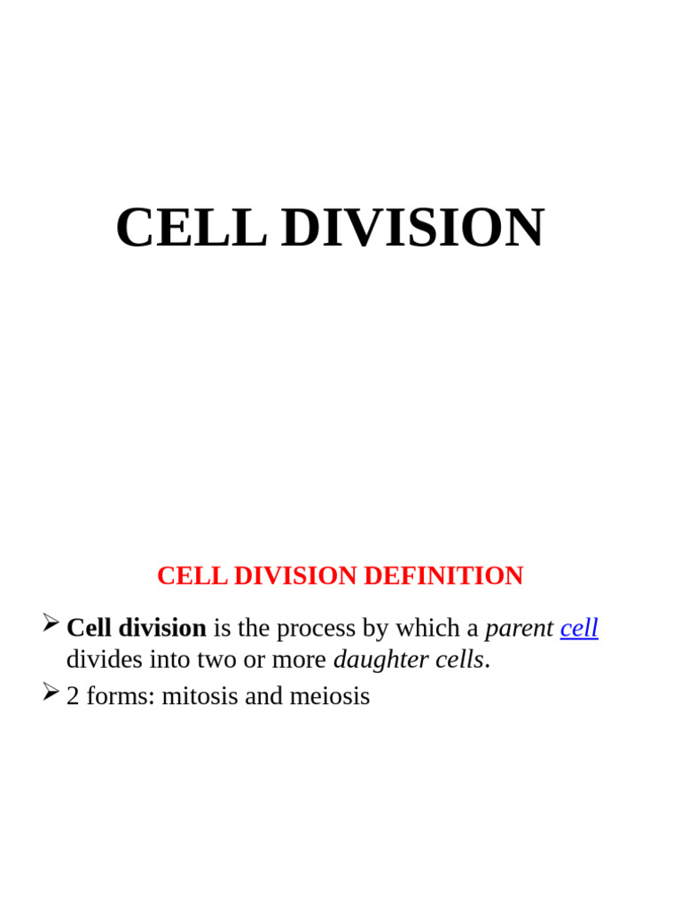 Cell Division & Cell Cycle-1 | PDF