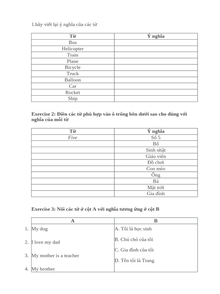 bài tập về nhà EL2 | PDF