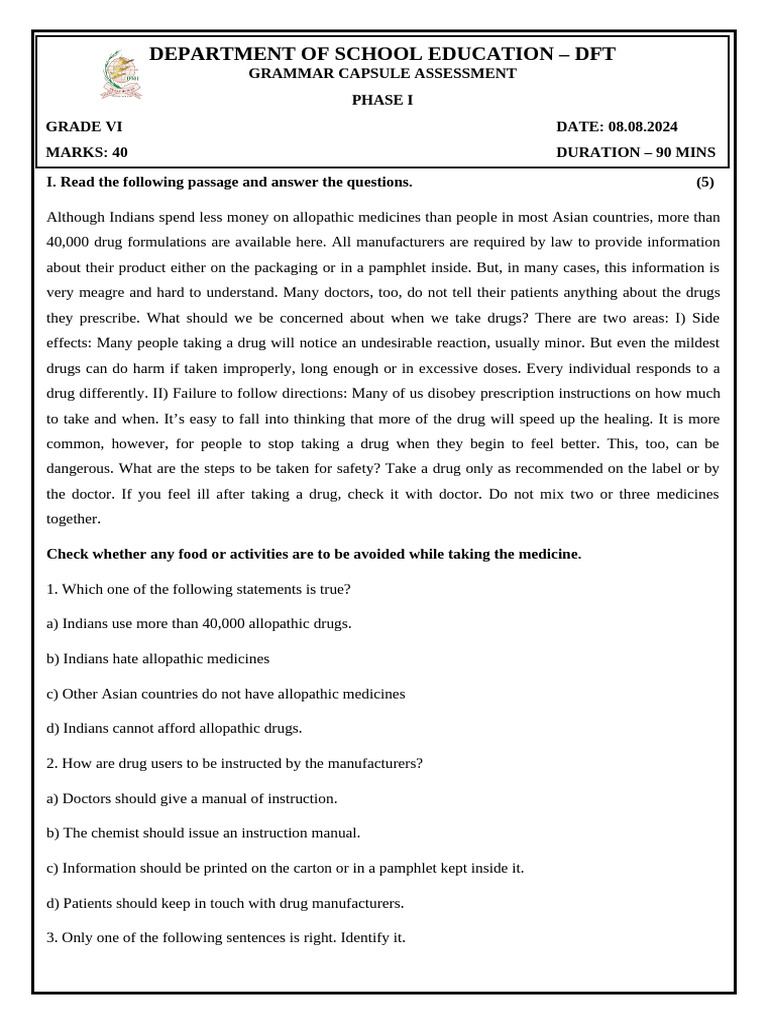 GCP 1 - GR Vi QP | PDF