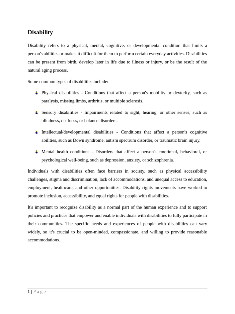 Disability | PDF