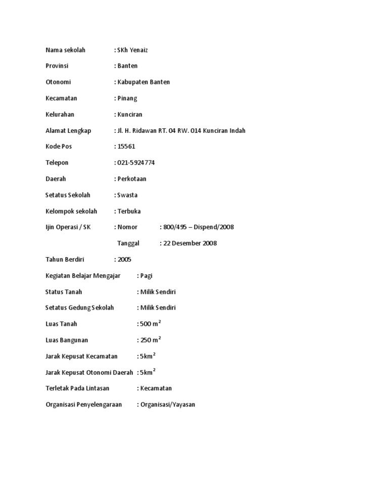 Profil SKH Yenaiz | PDF