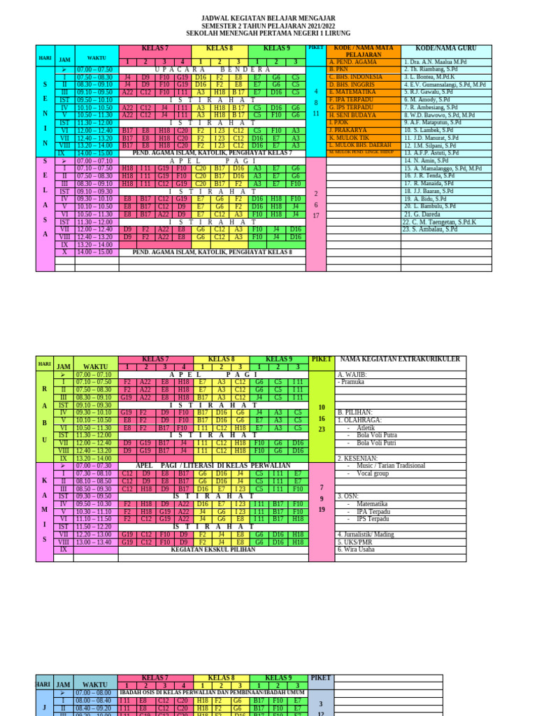 Jadwal KBM So Final 3 | PDF
