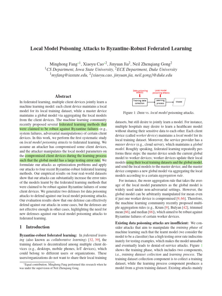 Local Model Poisoning Attacks To FL | PDF | Mathematical Optimization ...