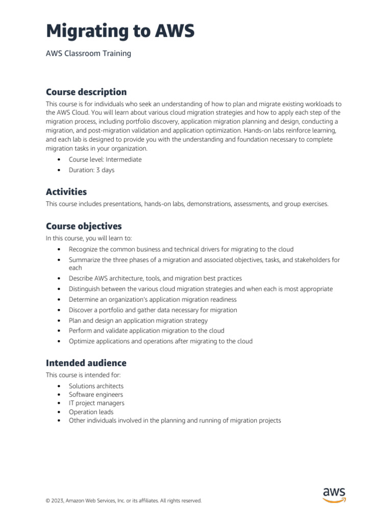 Migrating To Aws | PDF
