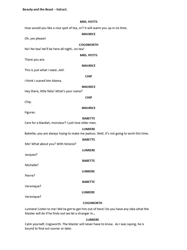 Beauty and The Beast - Extract | PDF