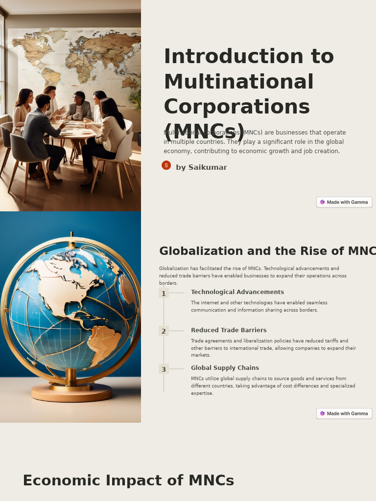 Introduction To Multinational Corporations MNCs | PDF