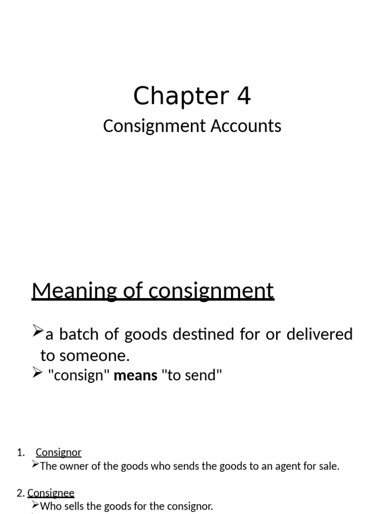 Consignment | PDF