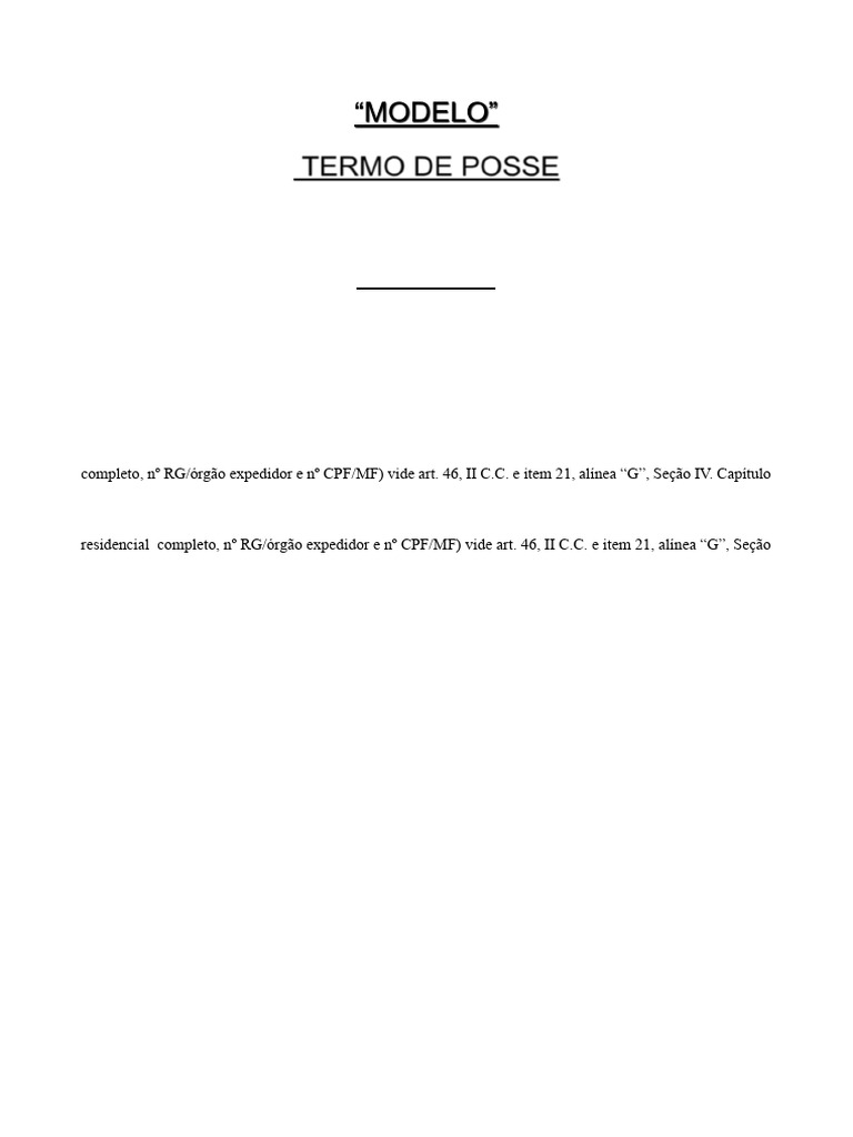 Modelo de Termo de Posse | PDF