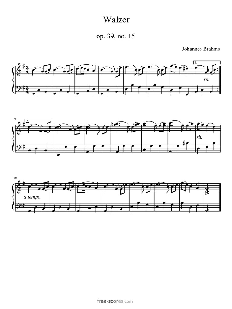 Brahms Johannes Waltz 113202 | PDF