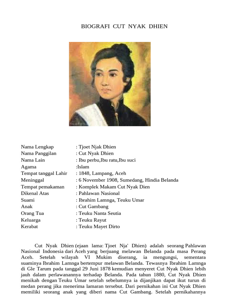 Biografi Cut Nyak Dien | PDF