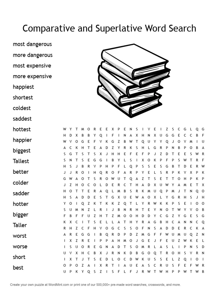 Comparative Word Search Puzzle | PDF | Puzzles | Word Puzzles