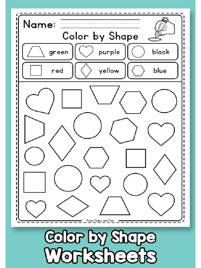 Color by Shape Worksheets | PDF