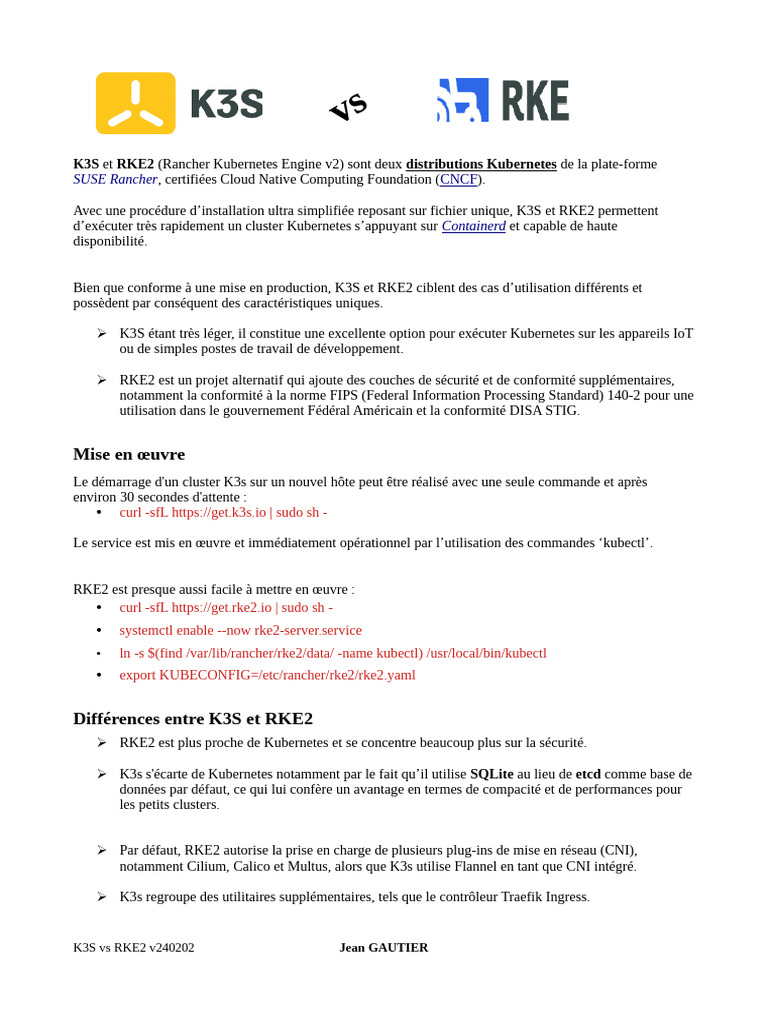 RKE2 Vs K3S | PDF