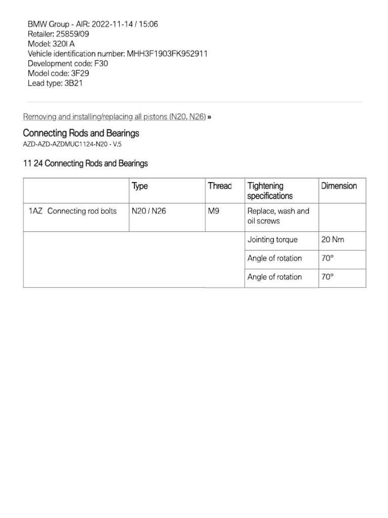 Tightening Bolt Conrod | PDF