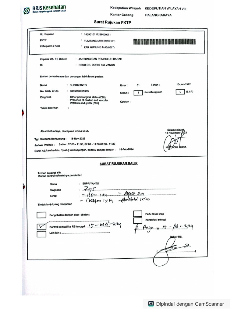 Surat Rujuk Balik Dari RS | PDF