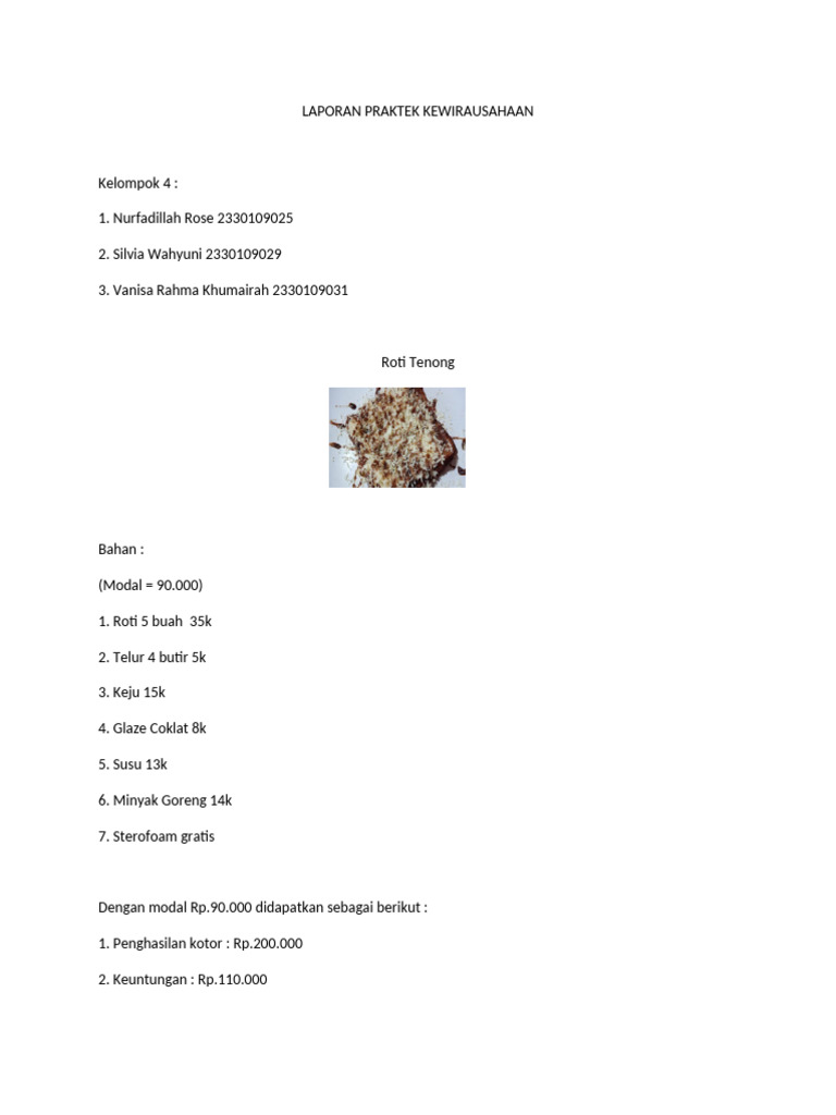 Laporan Praktek Kwu - KLP 4 | PDF