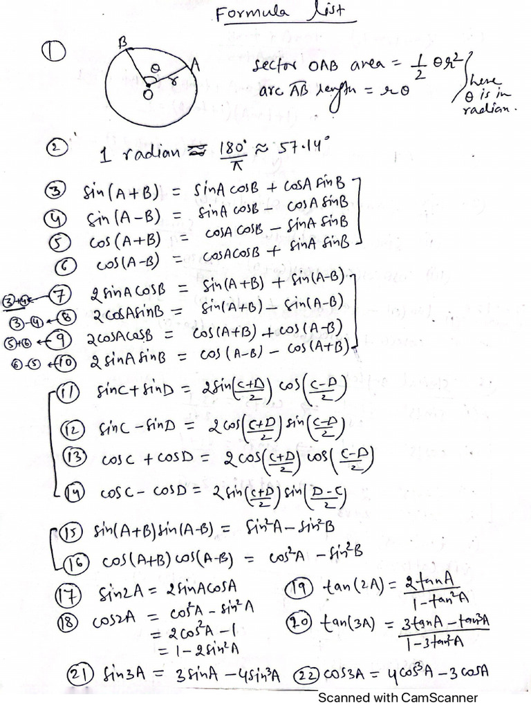 Trigo Formula List | PDF