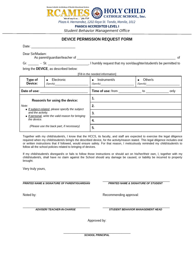 Device Permit 2024-2025 | PDF
