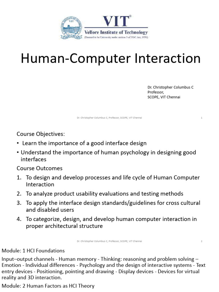 HCI Human Interaction | PDF