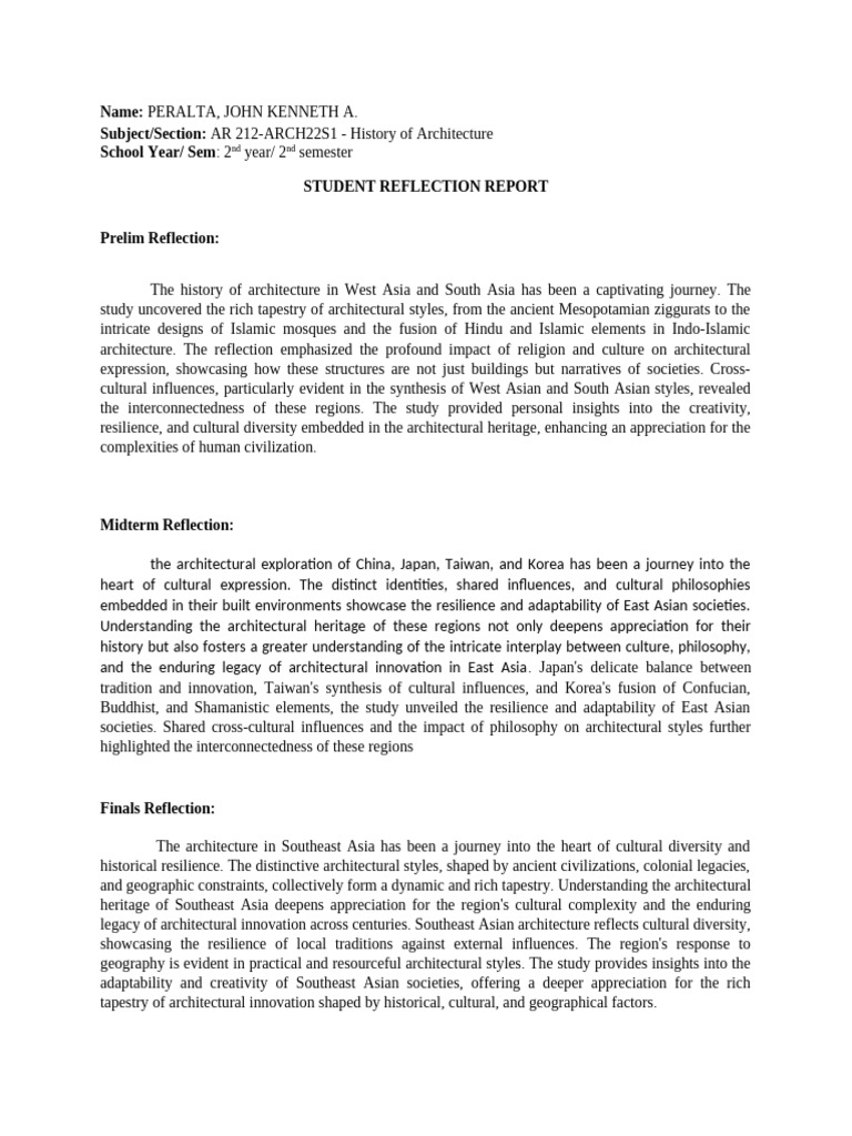 Student Reflection Report | PDF