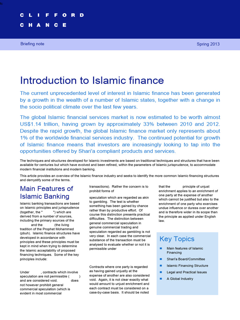 Introduction To Islamic Finance | PDF