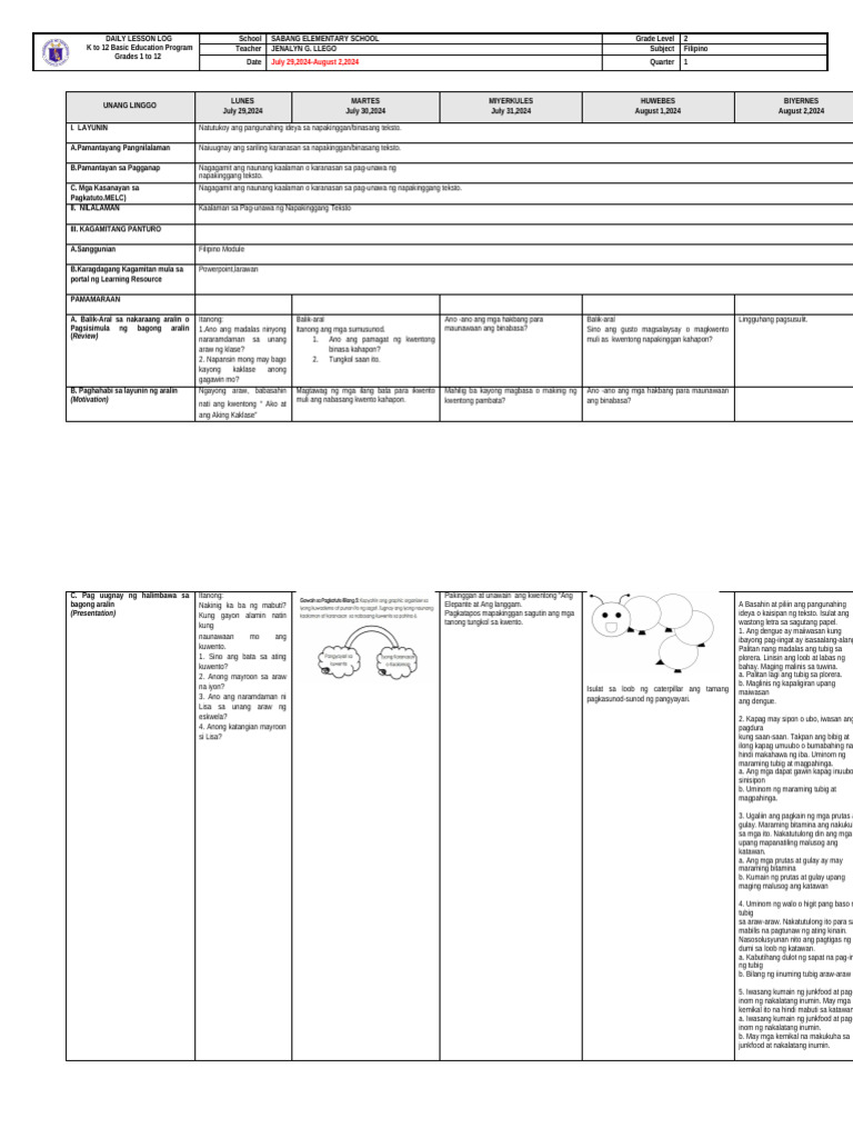 Filipino 2 DLL q1wk1 | PDF