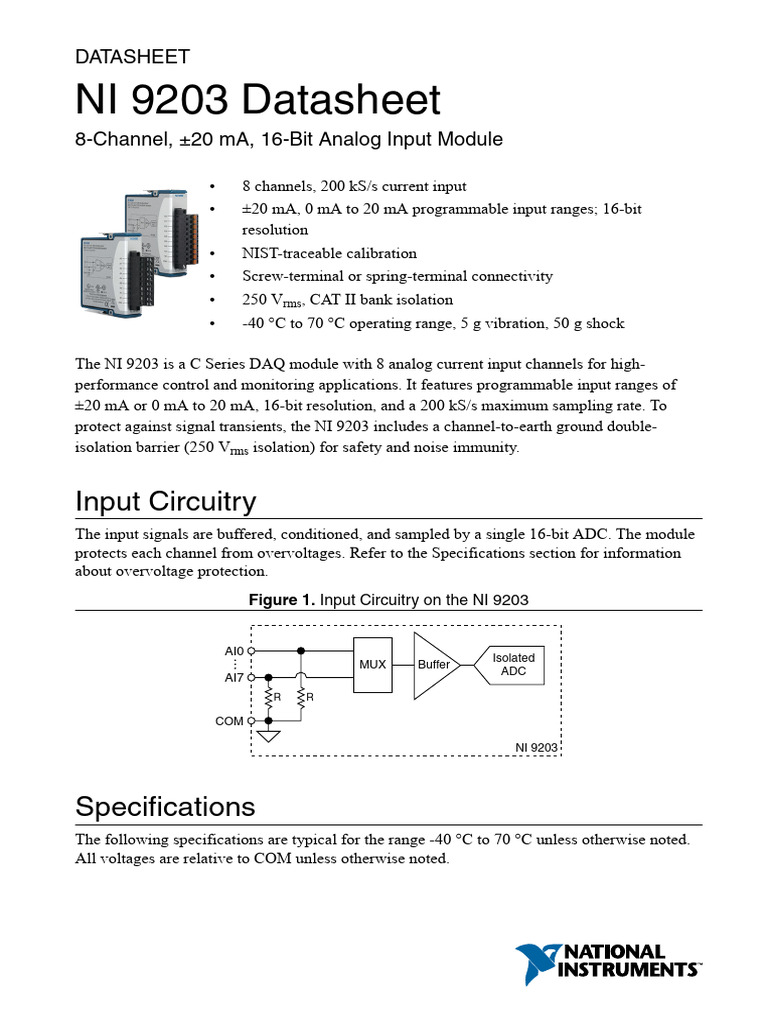 9203 8 Ch-C-Series-Current-Input-Module | PDF