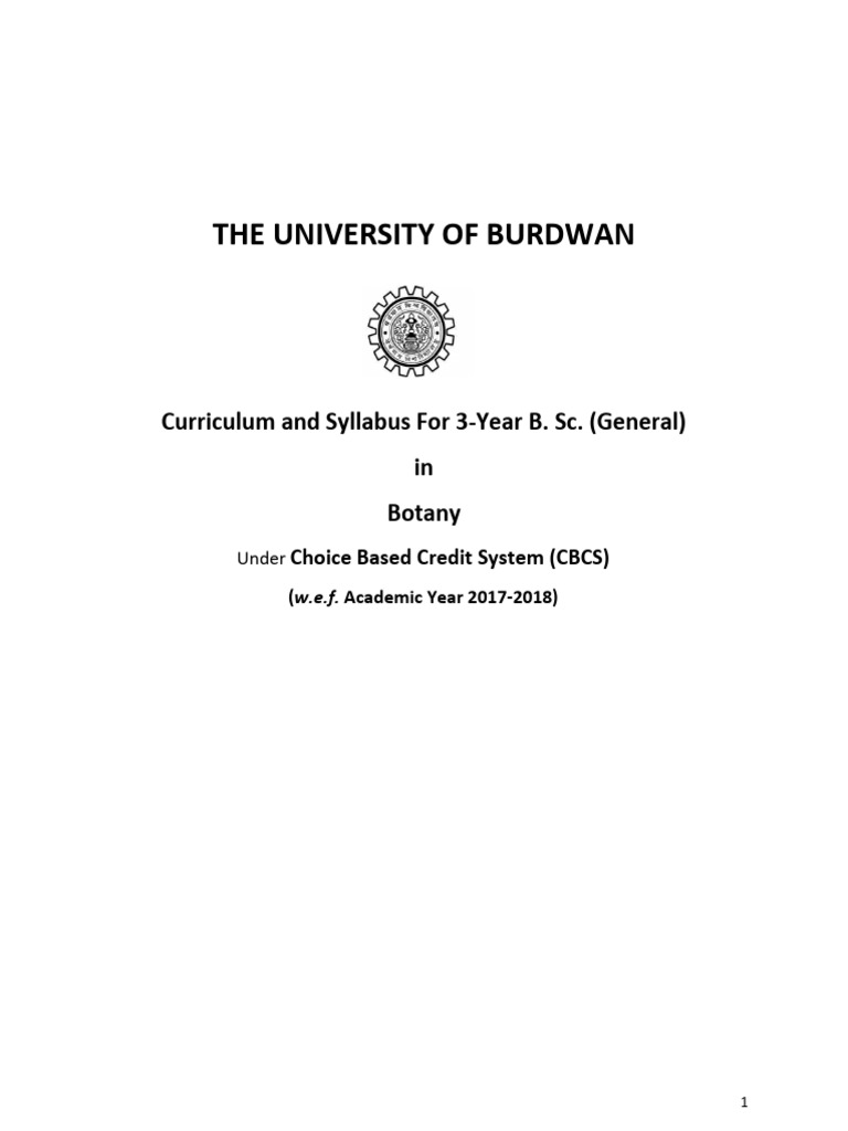 Syllabus BSCP Bot 2017-2018 | PDF